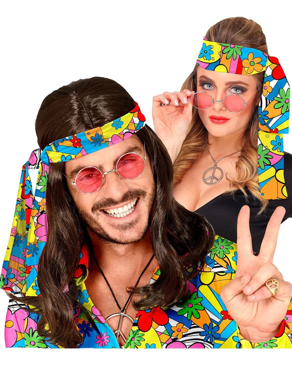 Hippie Pannebånd - Fargerikt med Blomster - Hippie - Kostymer etter ...
