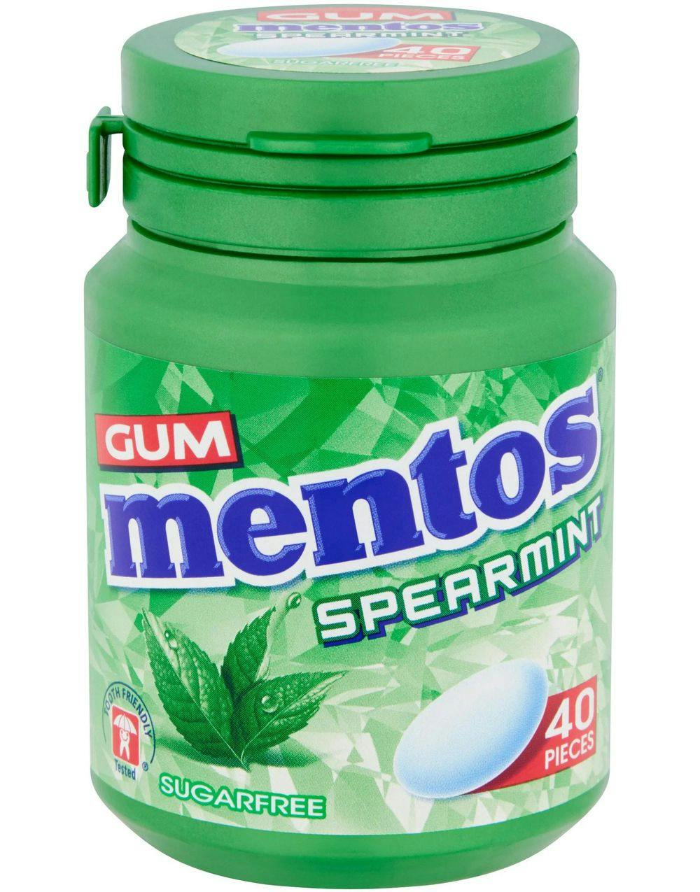 Mentos Sugarfree Spearmint Gum - Sockerfritt Tuggummi med Spearmintsmak ...